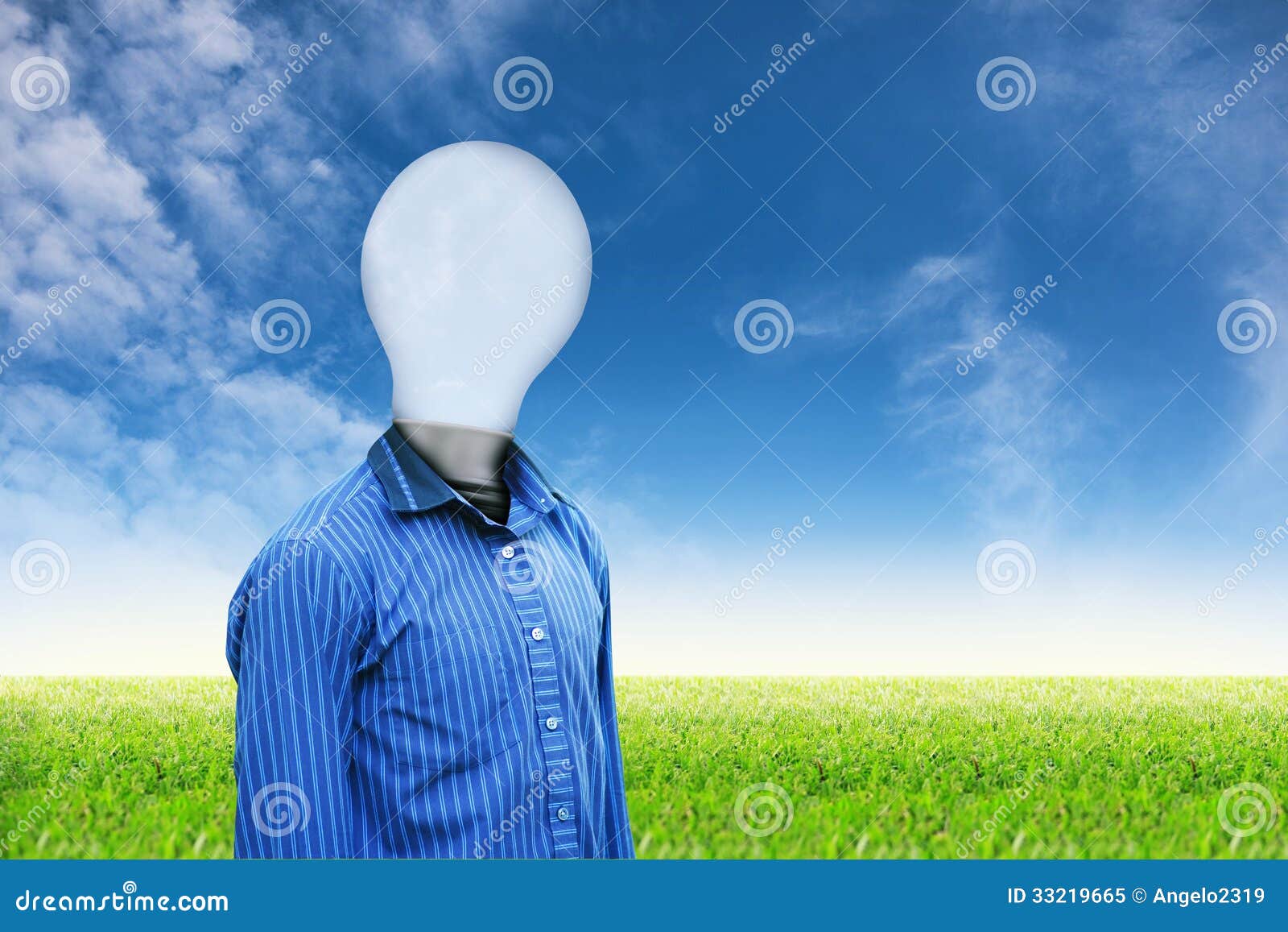 Light Man on Grass Sky Background 33 Stock Image - Image of leaf ...