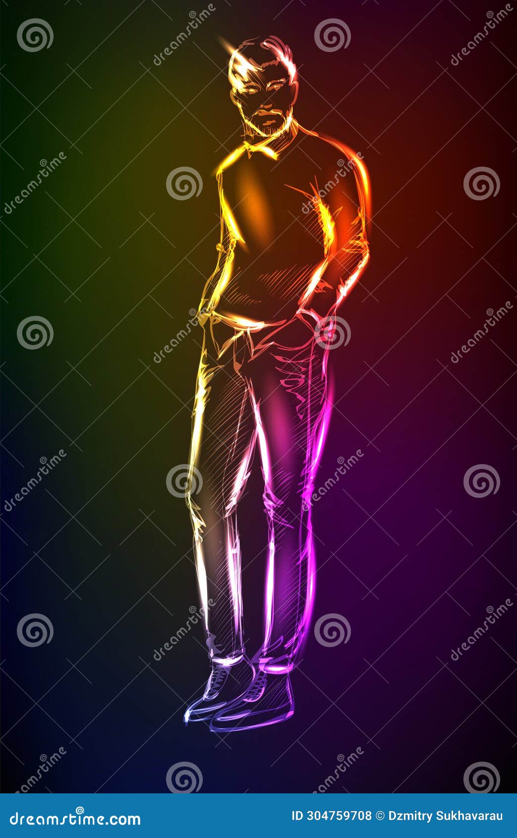 A light man stock illustration. Illustration of people - 304759708