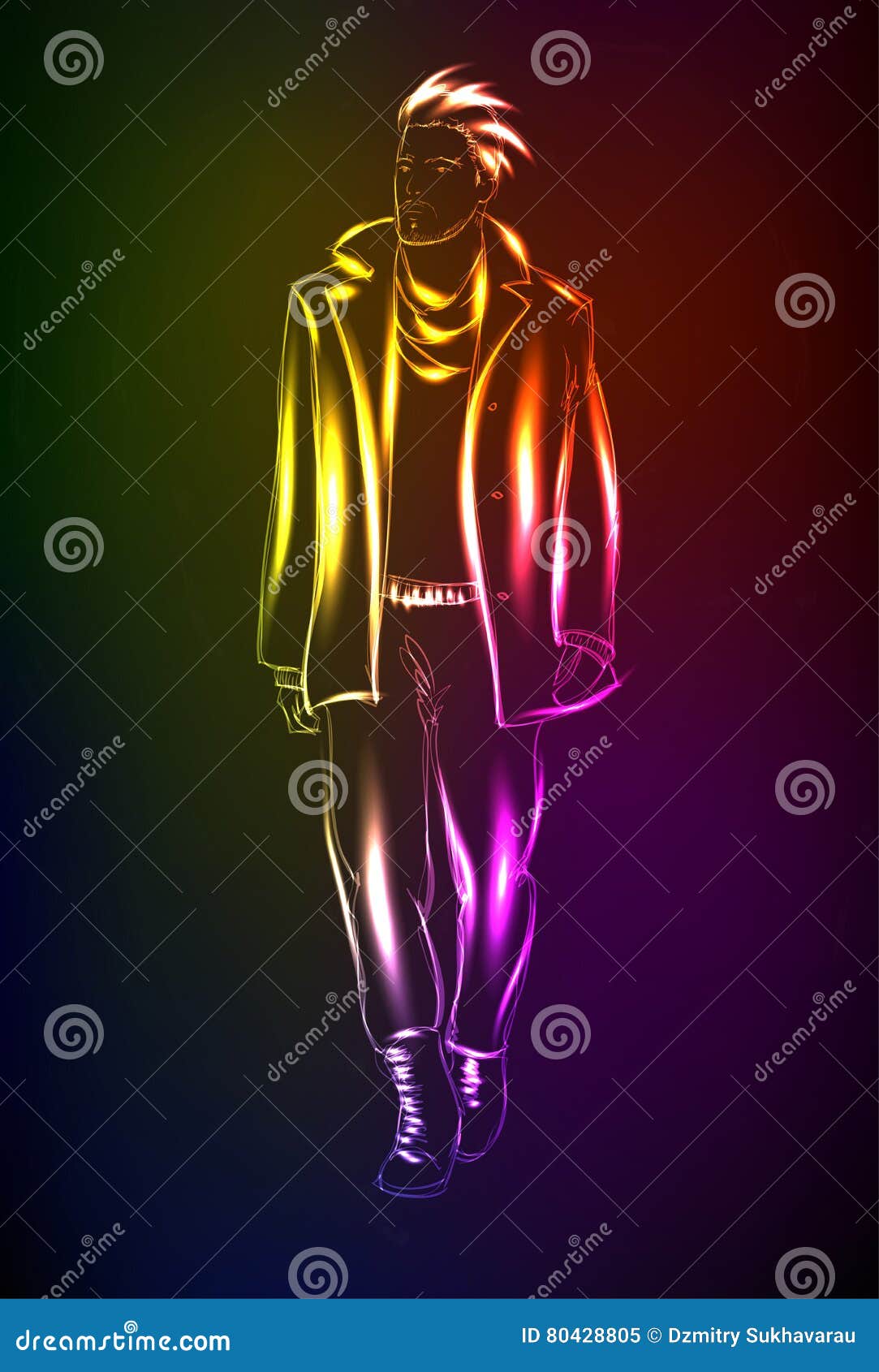 A light man stock illustration. Illustration of black - 80428805