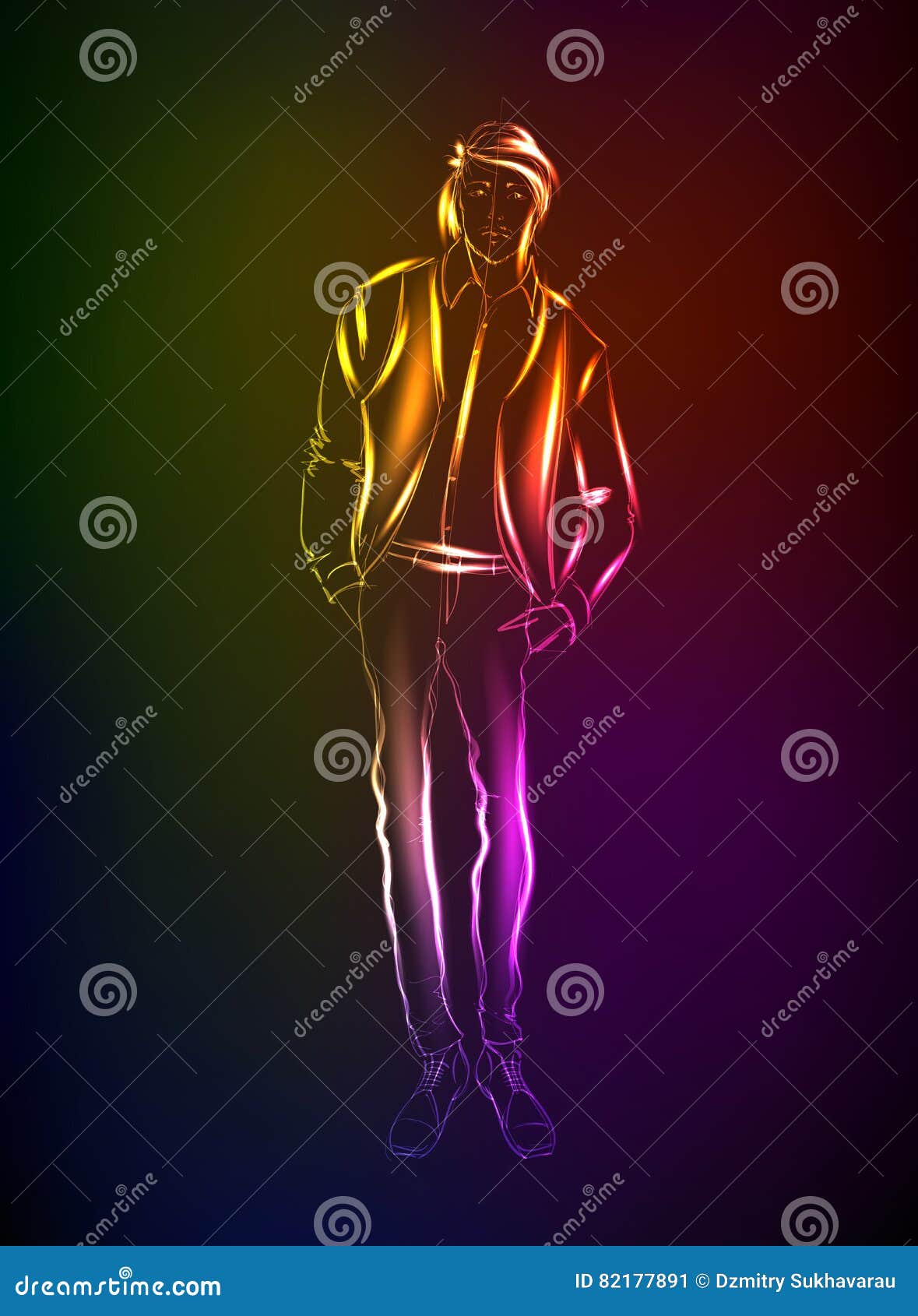 A light man stock vector. Illustration of light, retail - 82177891
