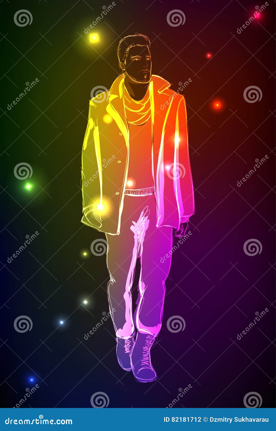 A light man stock illustration. Illustration of podium - 82181712