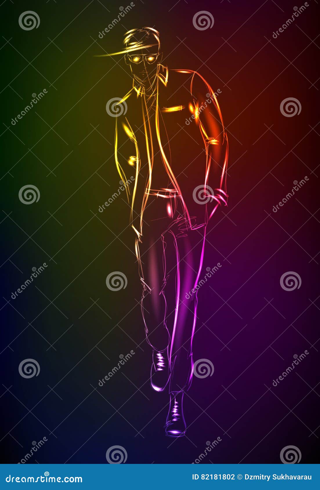 A light man stock illustration. Illustration of casual - 82181802