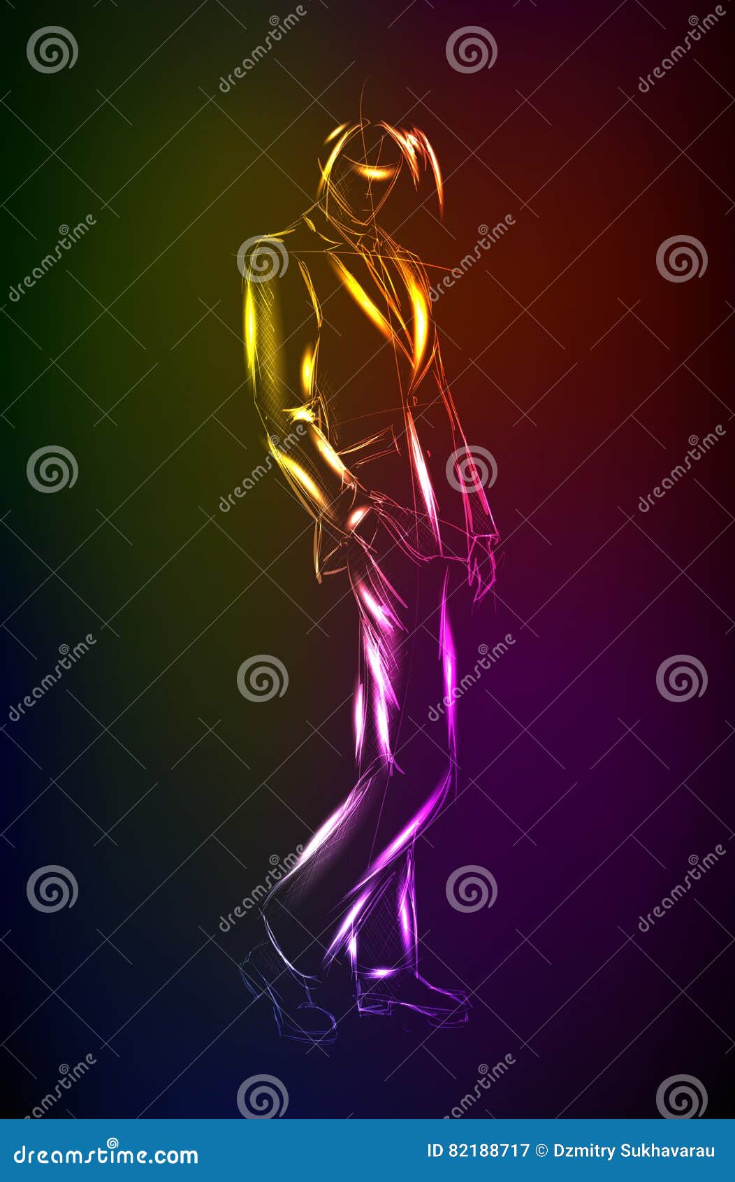 A light man stock illustration. Illustration of contour - 82188717