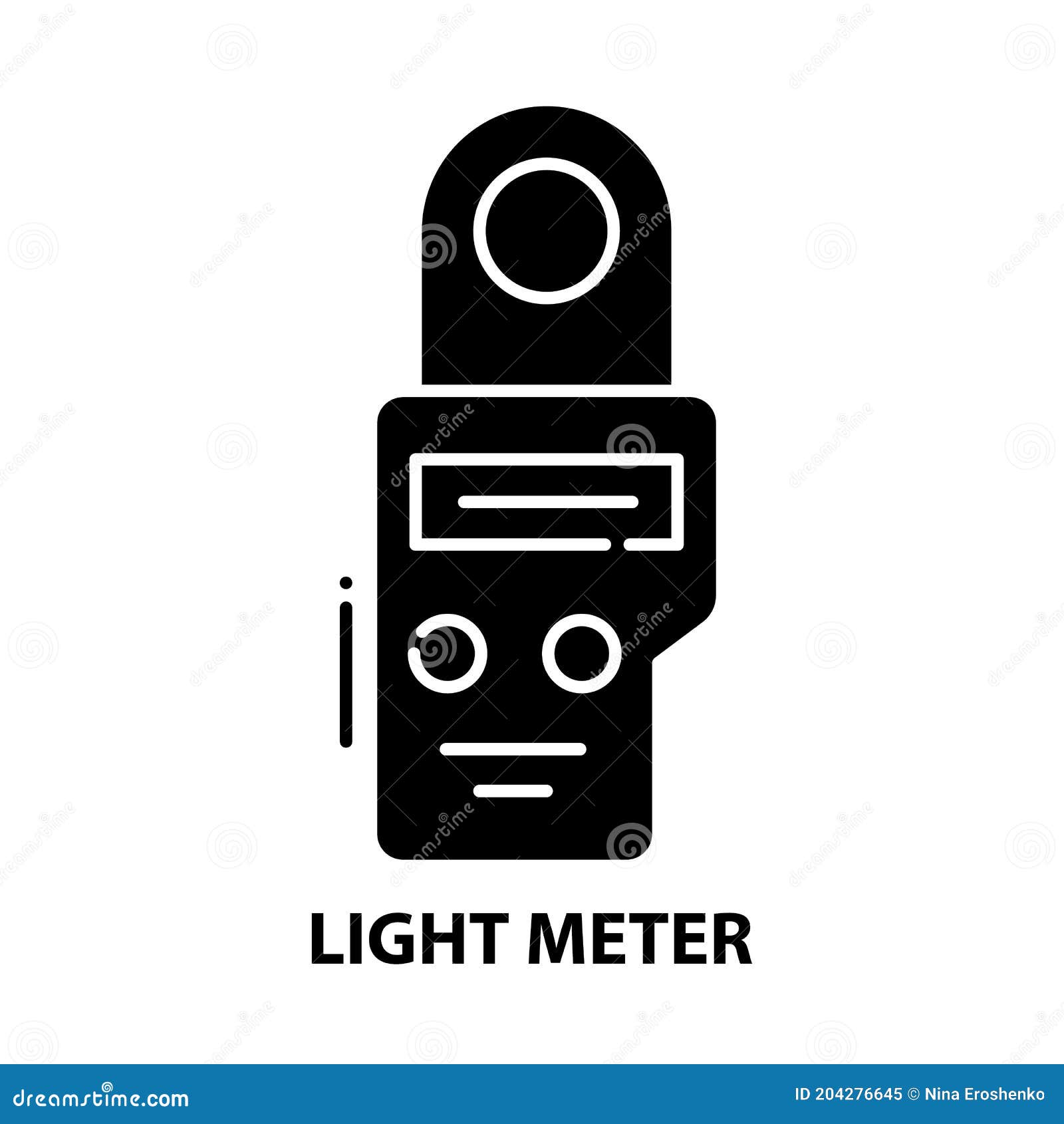 Light Meter Icon, Black Vector Sign with Editable Strokes, Concept ...