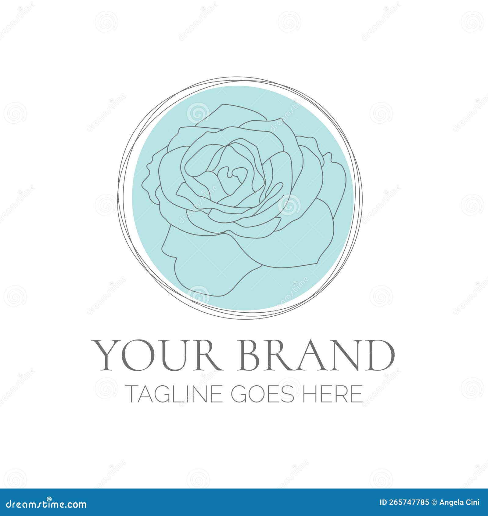 Light Minimal Rose Flower Logo Design Stock Vector - Illustration of ...