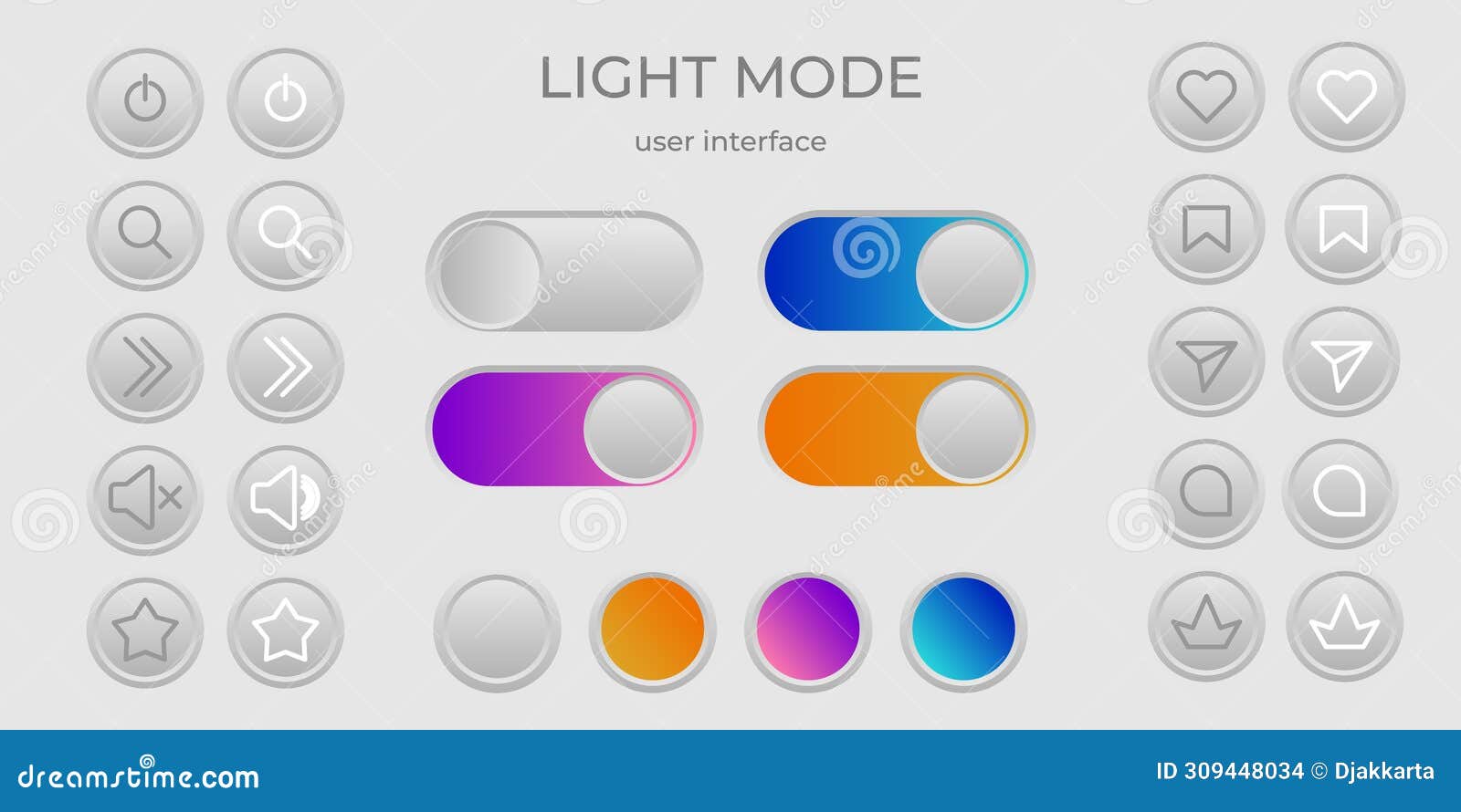 Light Mode Ui Simple Elegant Minimalist Set of Buttons, Loading Bar ...