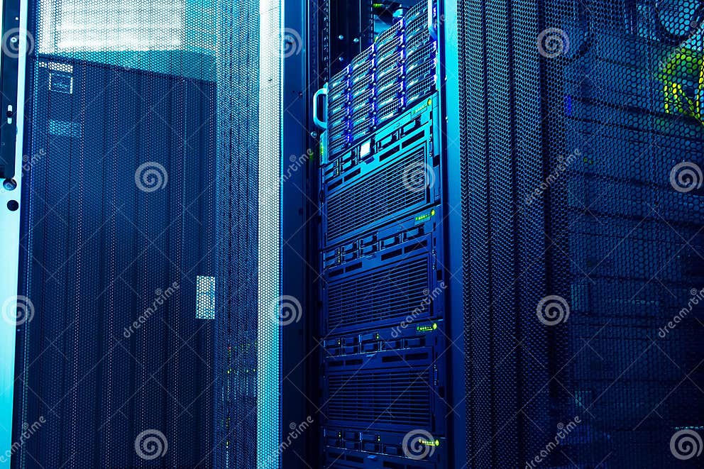 Light in Modern Mainframe Storage in Data Center Stock Image - Image of ...