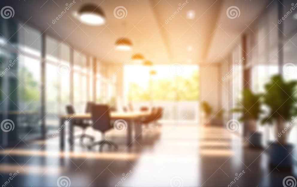 Light Modern Office Interior with Panoramic Windows and Beautiful ...