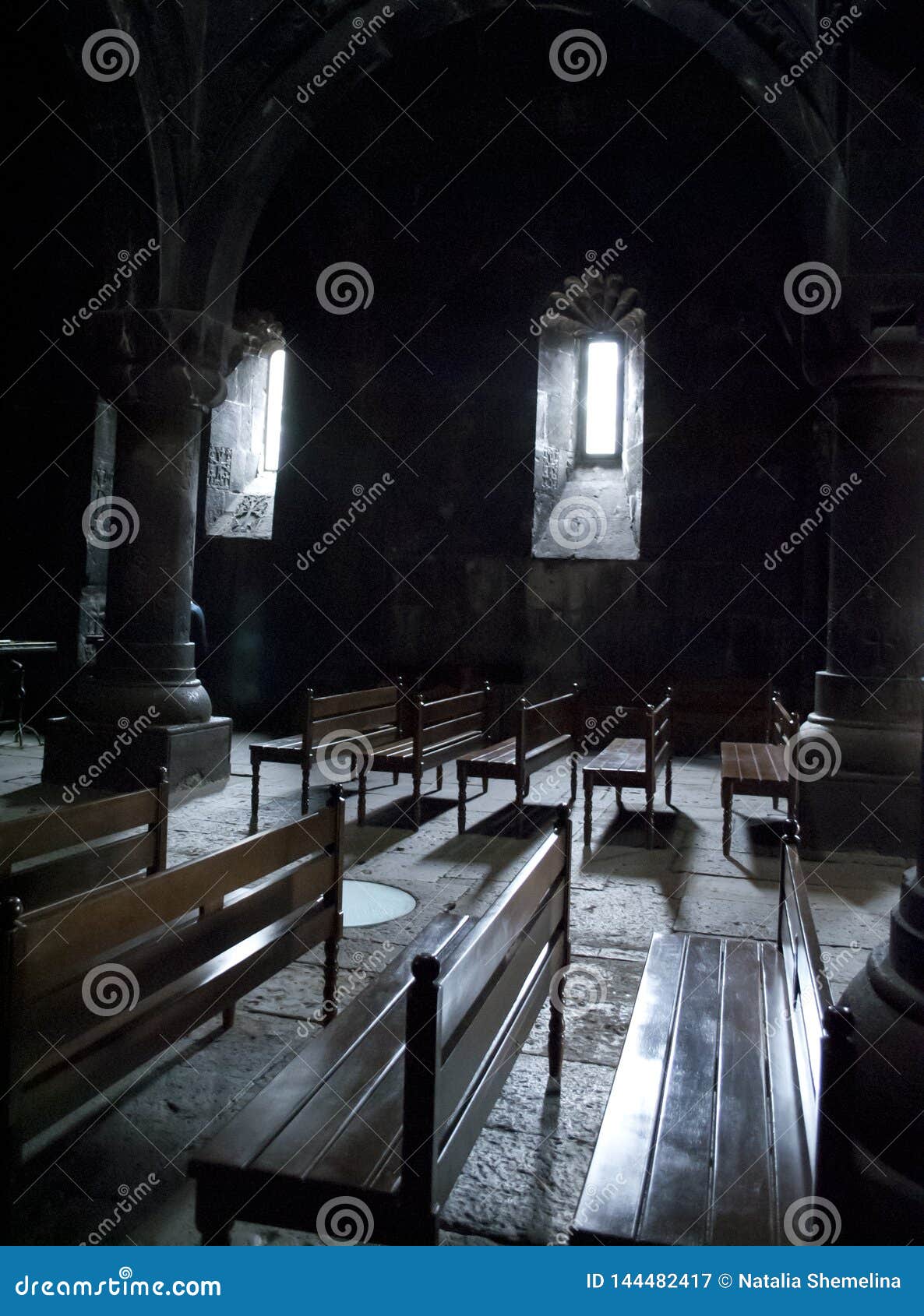 Light through the Monastery Windows, Old Church Stock Image - Image of ...