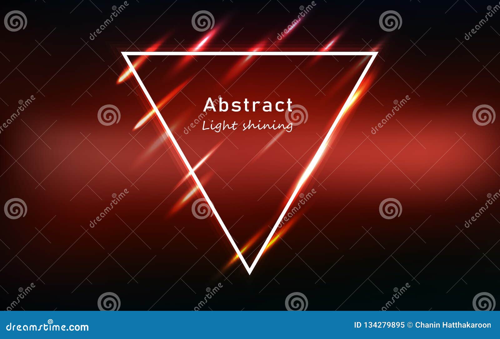 Light Motion Abstract Glowing Effect Red Neon Triangle Frame, Beam ...