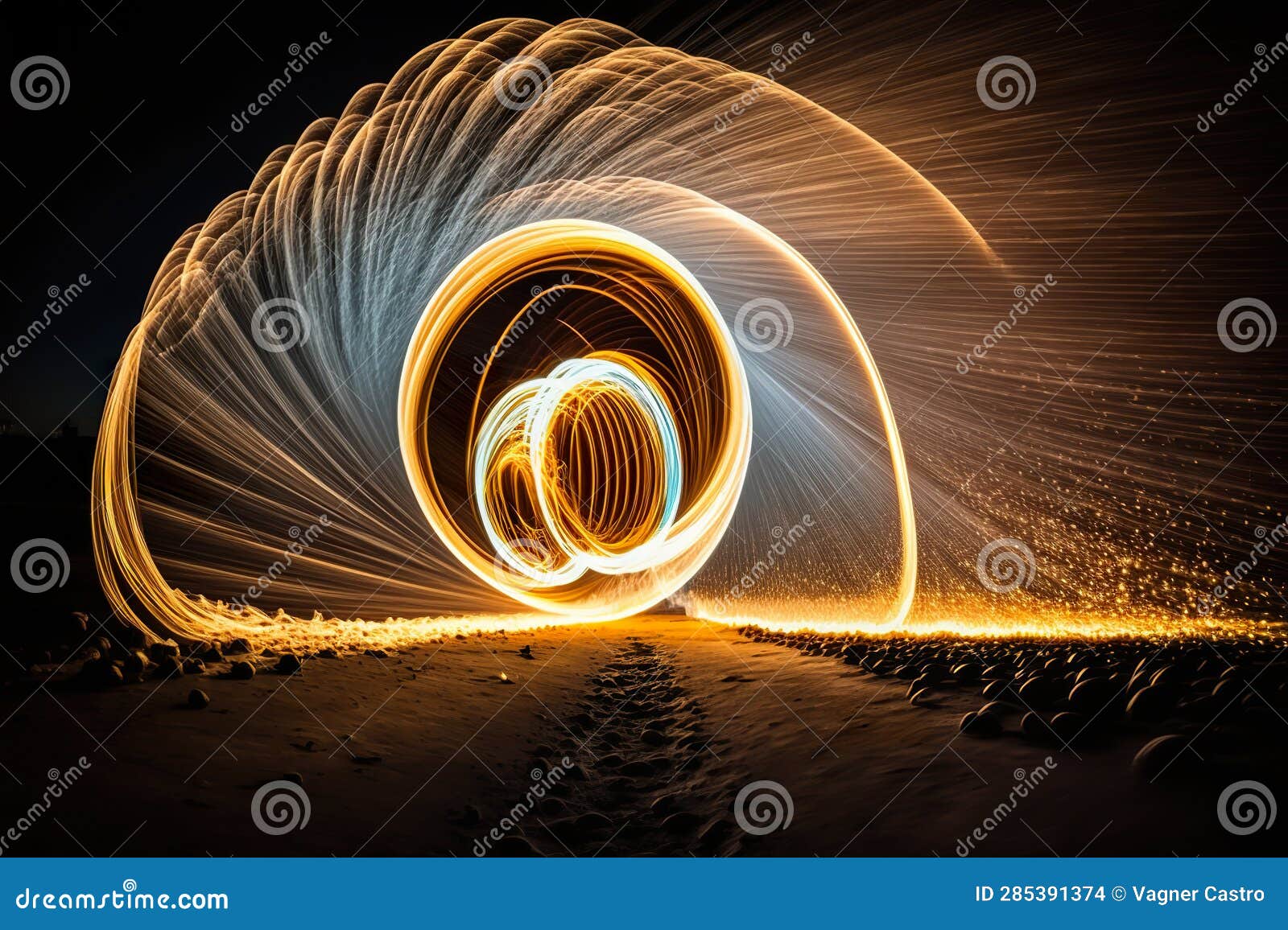 Light Motion Illustration. Image with a Variety of Light Sources in ...
