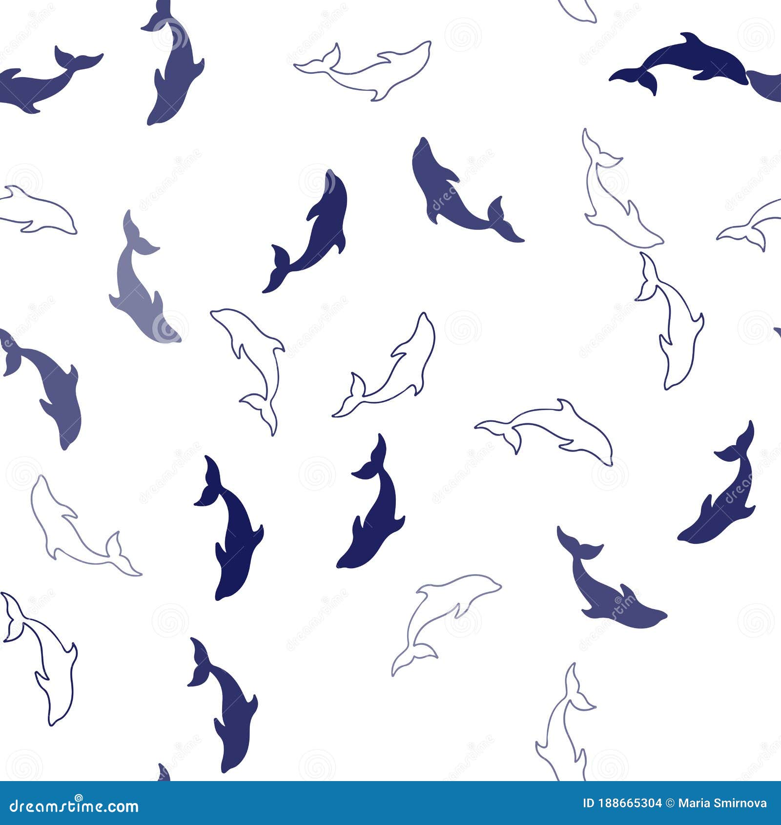 Light Multicolor Vector Seamless Texture with Dolphins. Stock Vector ...