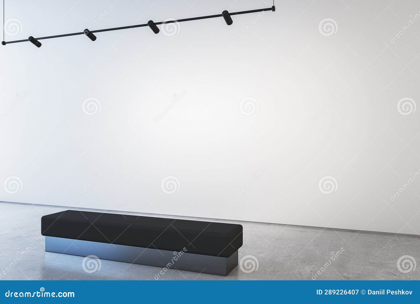 Light Museum or Exhibition Hall Interior with Mock Up Place on Concrete ...