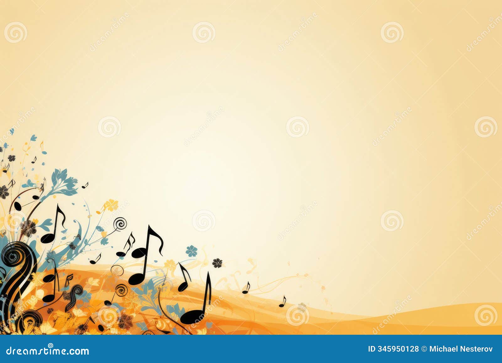 Light Musical Background with Notes. Copy Space for Text Stock Photo ...