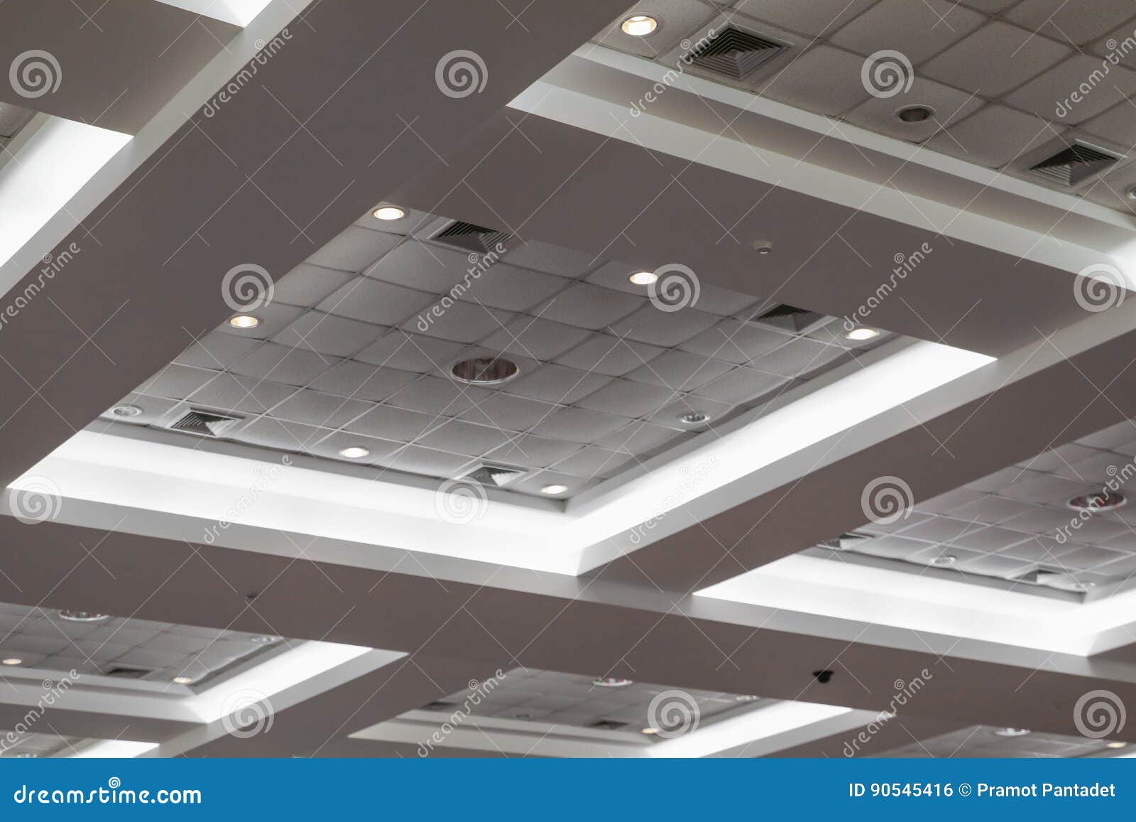 Light Neon from Ceiling of Business Office Building Stock Photo - Image ...