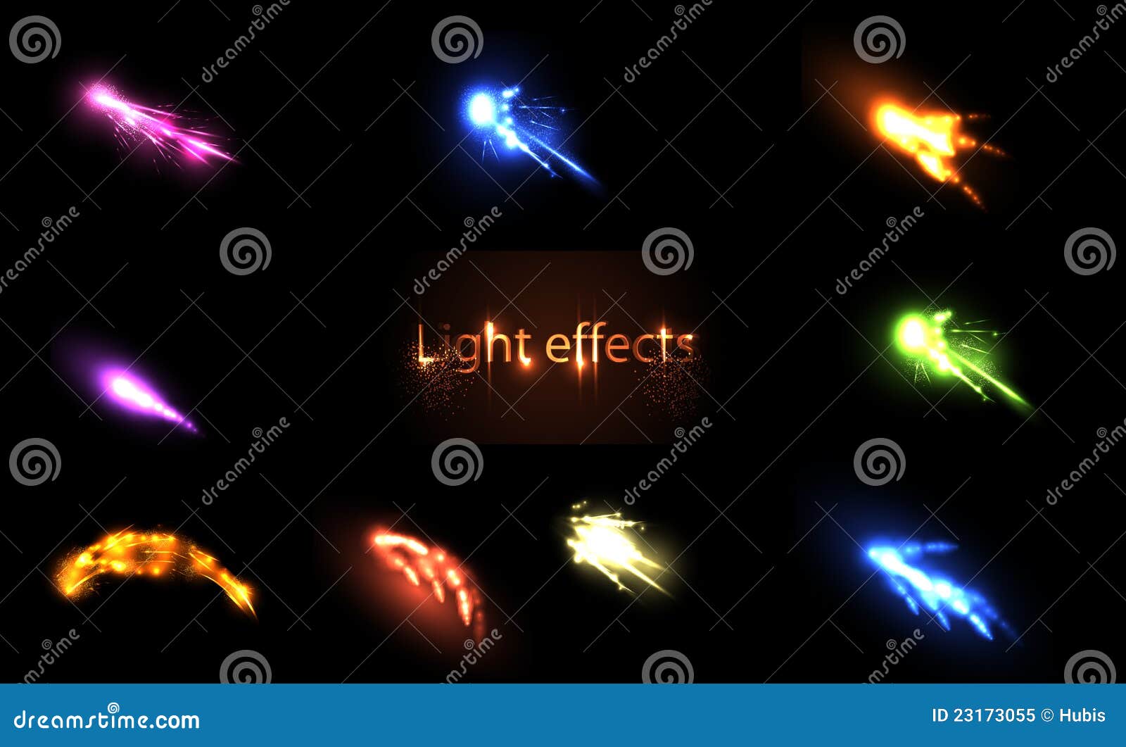 Light neon Effects Set stock vector. Illustration of green - 23173055