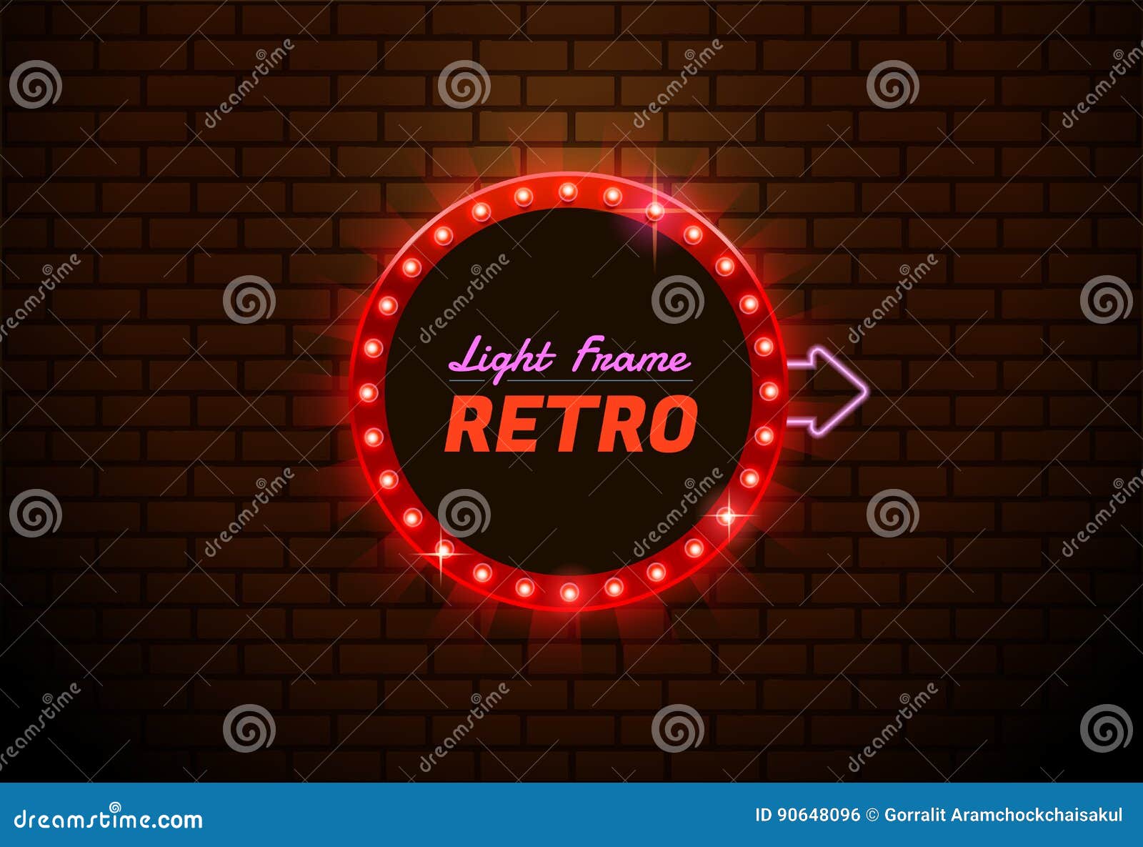 Light Neon Frame Circle Retro Vector Stock Vector - Illustration of ...