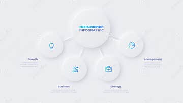 Light Neumorphic Infographic Flowchart Design Template. Business Data ...