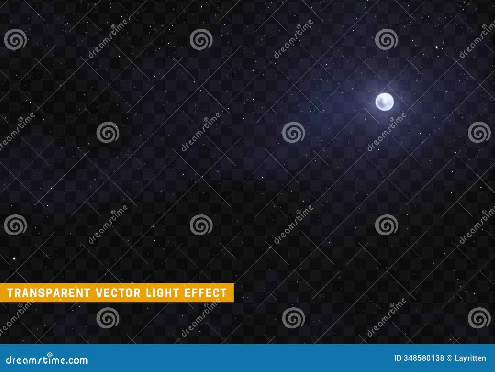 Light Night Sky with a Bright Moon. Space Stars with the Effect ...