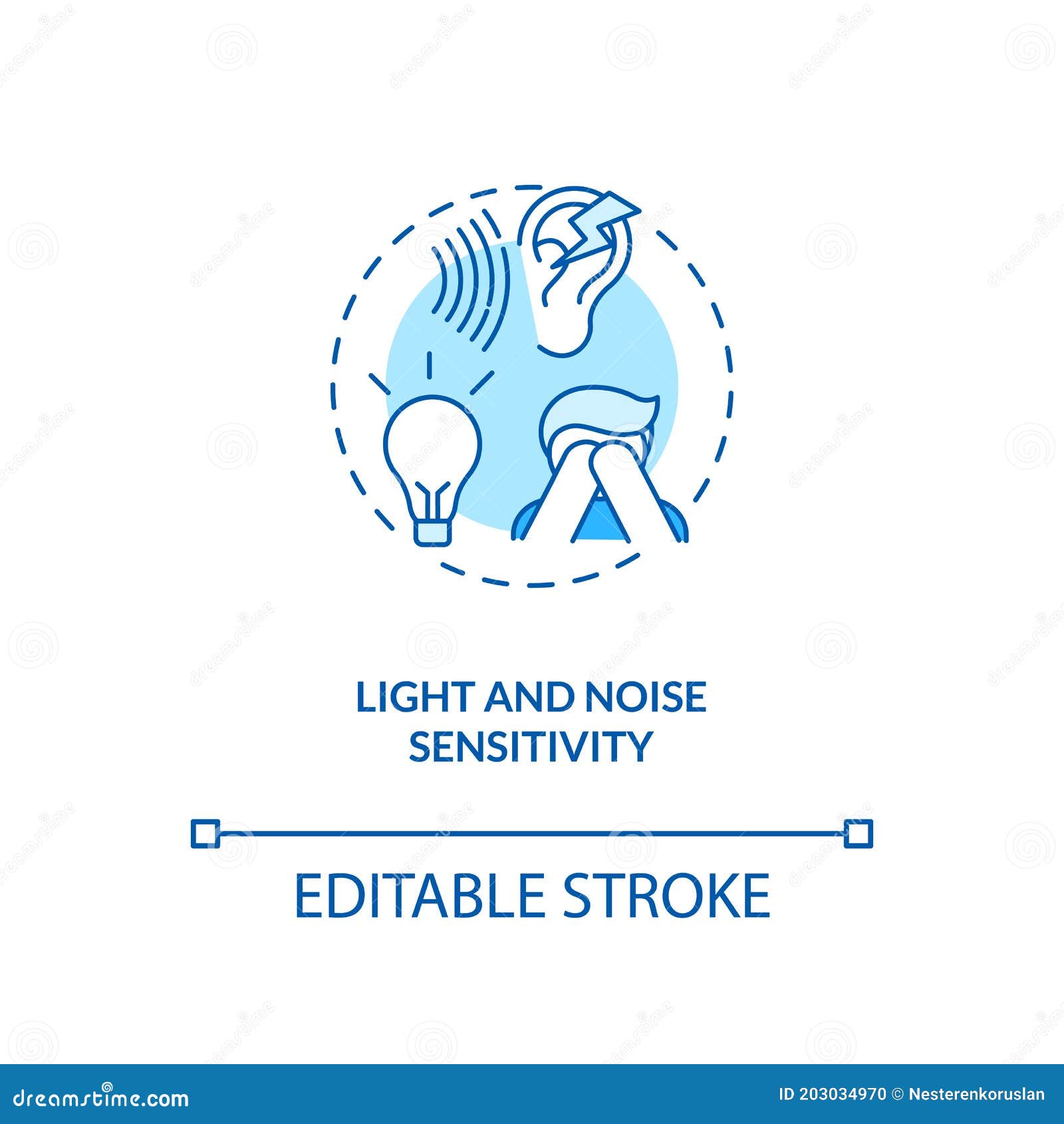 Light and Noise Sensitivity Concept Icon Stock Vector - Illustration of ...