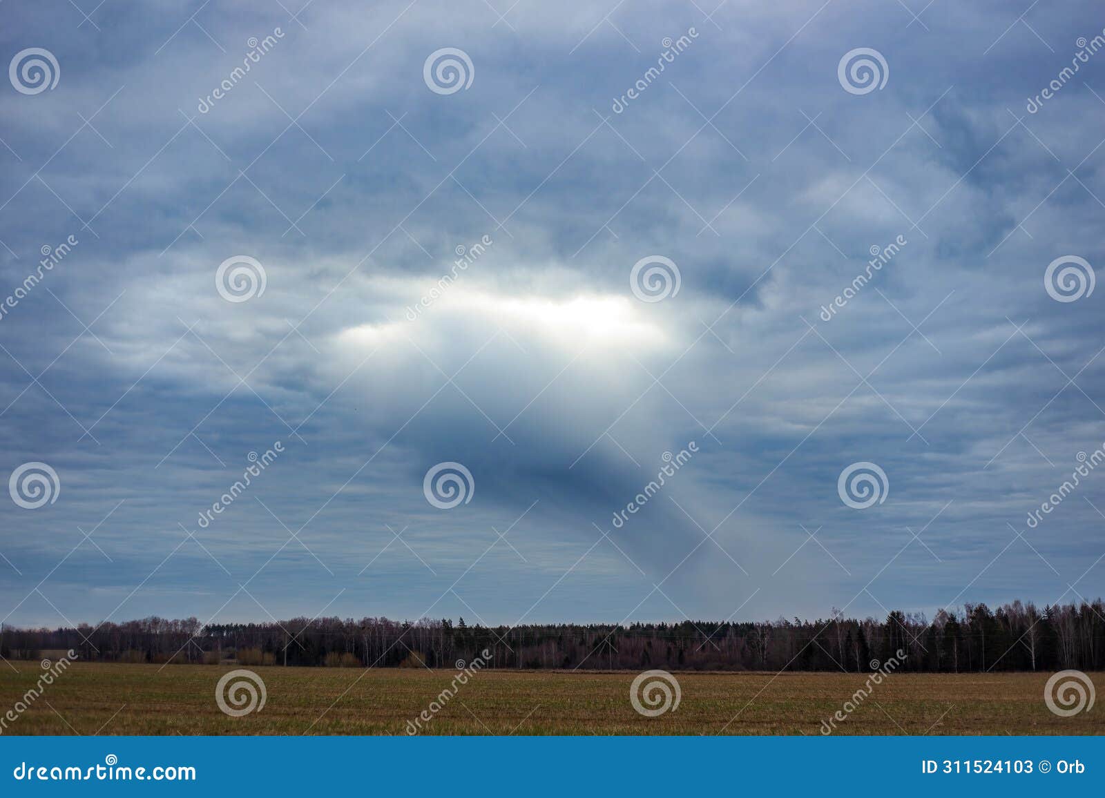 Light but Oddly Shaped Cloud, No Rain, Spring. Stock Image - Image of ...