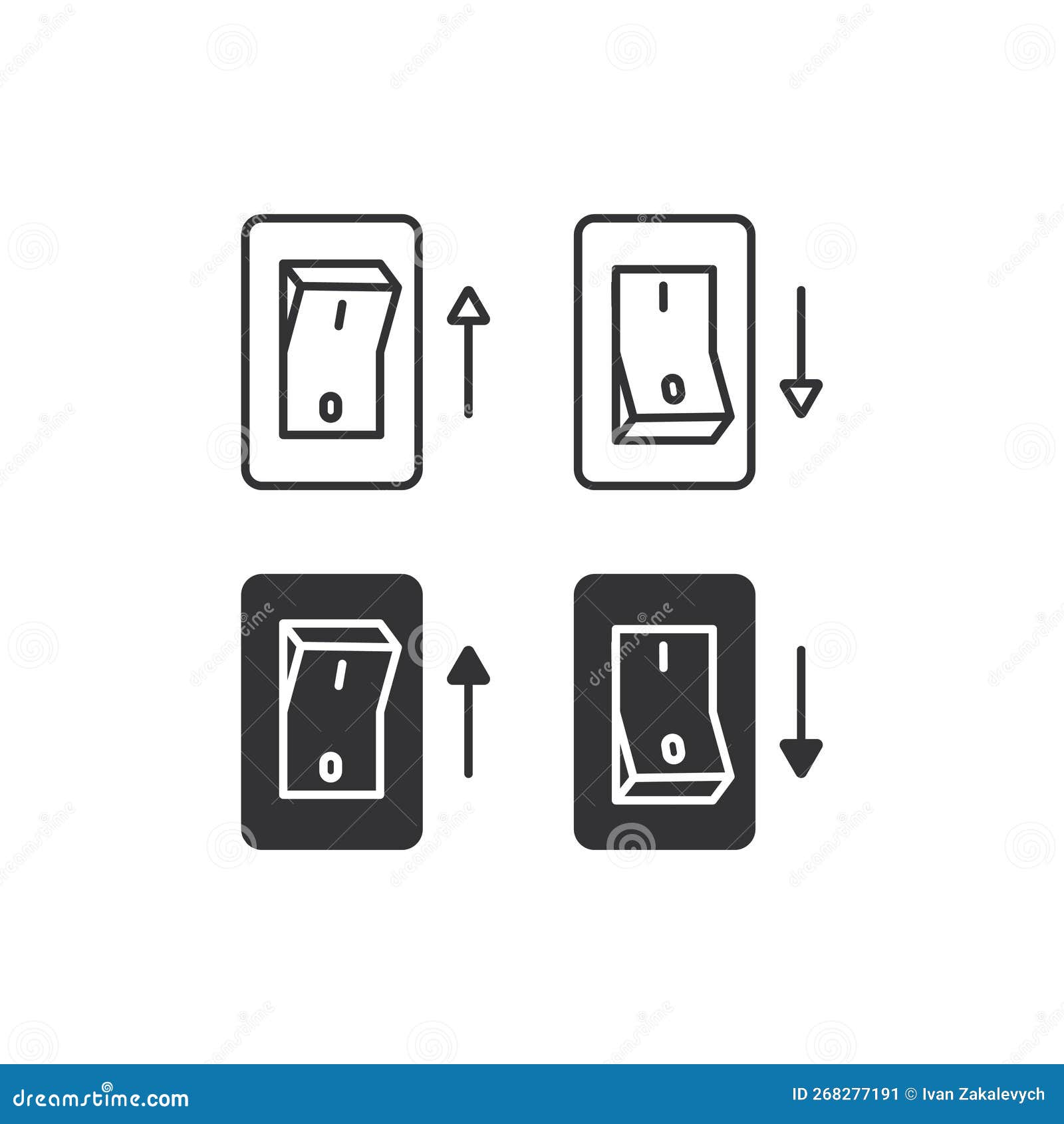 Light Off and on Electric Switch Line Icon. Electric Controller Vector ...