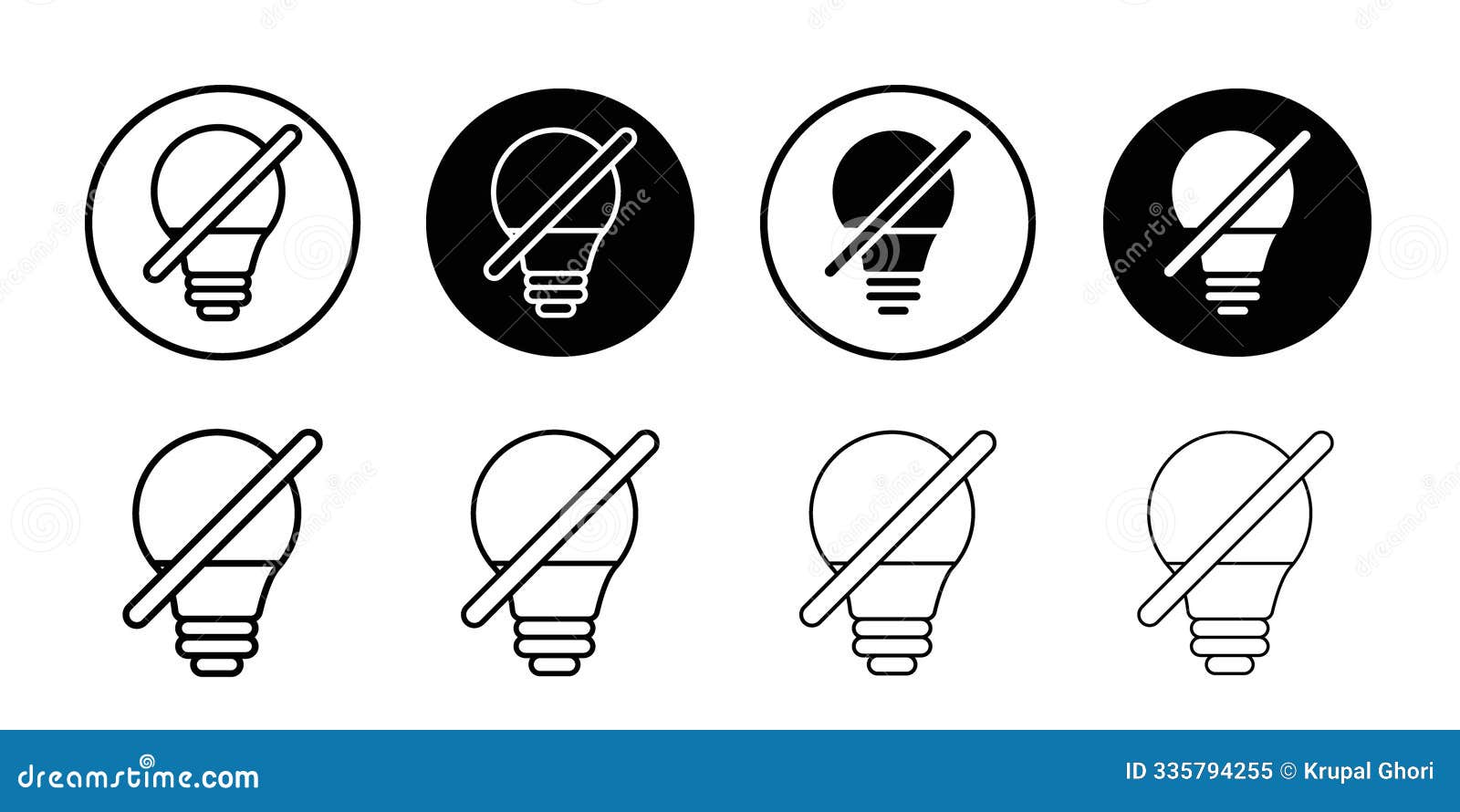 Light Off Icon Logo Set Vector Stock Illustration - Illustration of ...