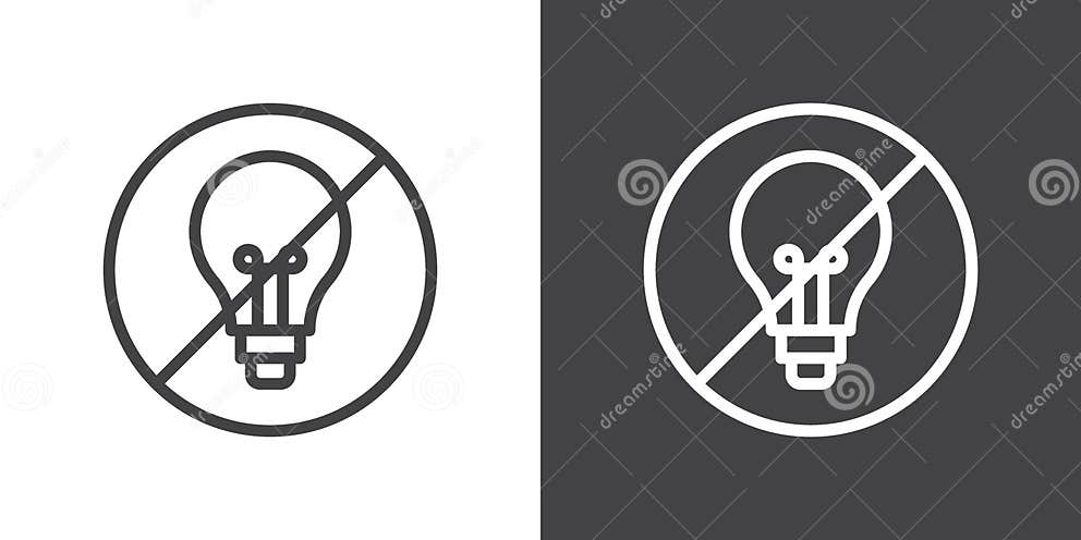 Light Off Icon Flat Vector Set Outline Stock Illustration ...