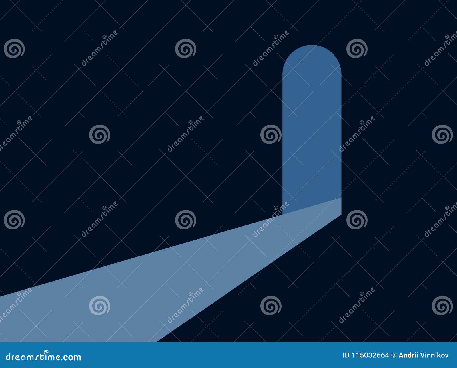 Light from an Open Arch, Blue Ray of Light. Passage in the Dark Stock ...