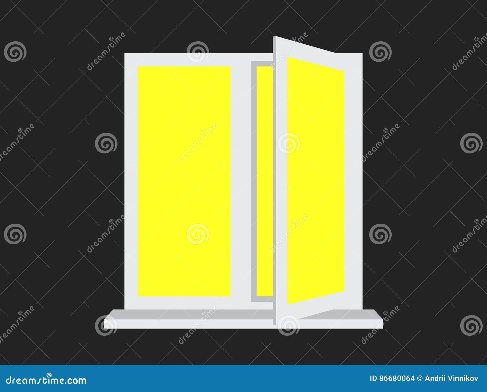 The Light from the Open Window. Yellow Light Stock Vector ...