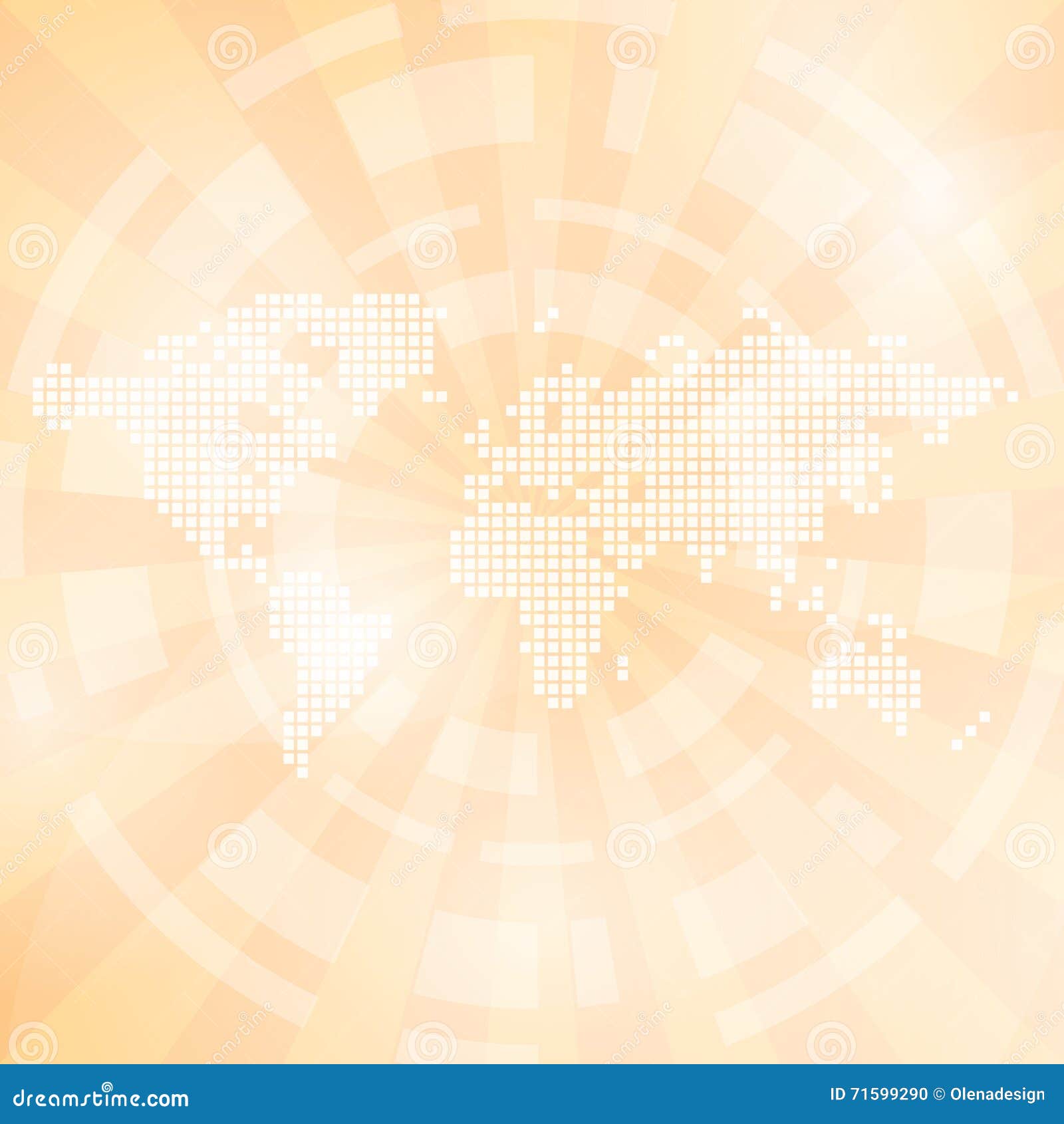 Light Orange Abstract Vector Background with Map and Rays Stock Vector ...