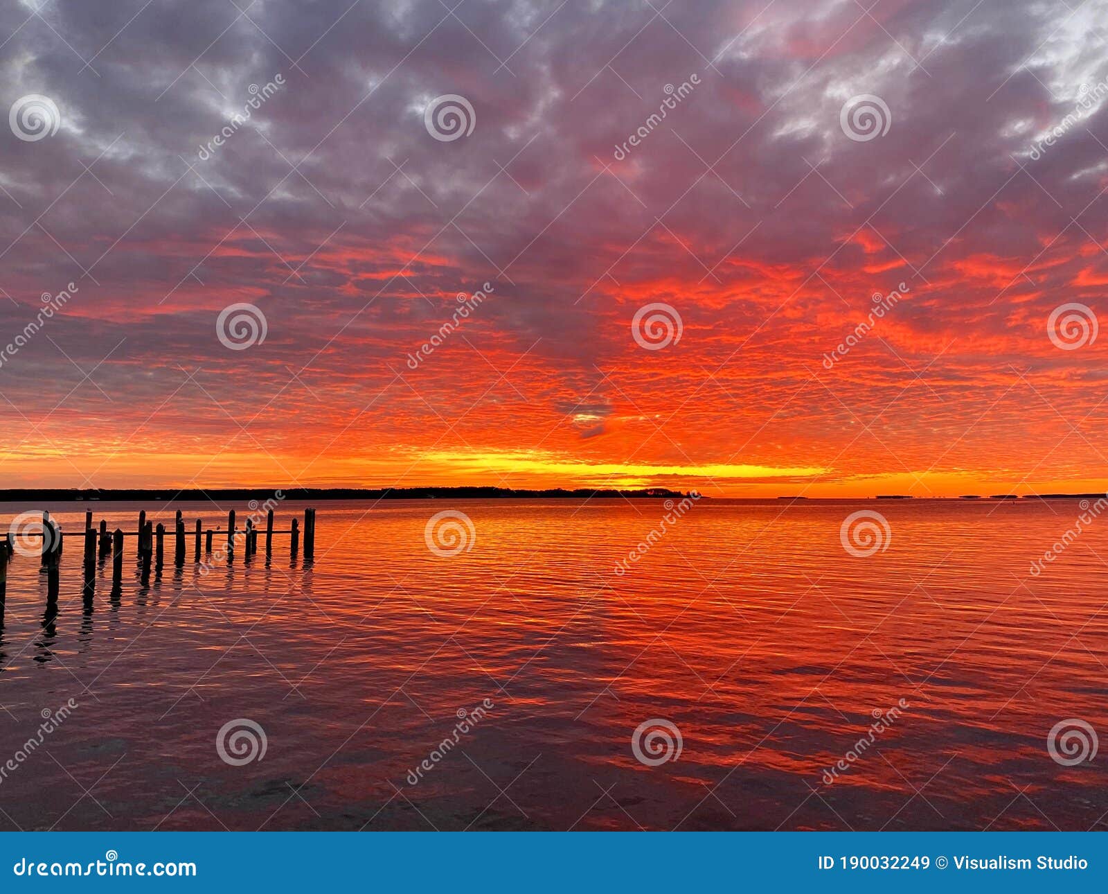 Light Orange Beautiful Sunset View and Paradise Beach Orange Sun Over ...