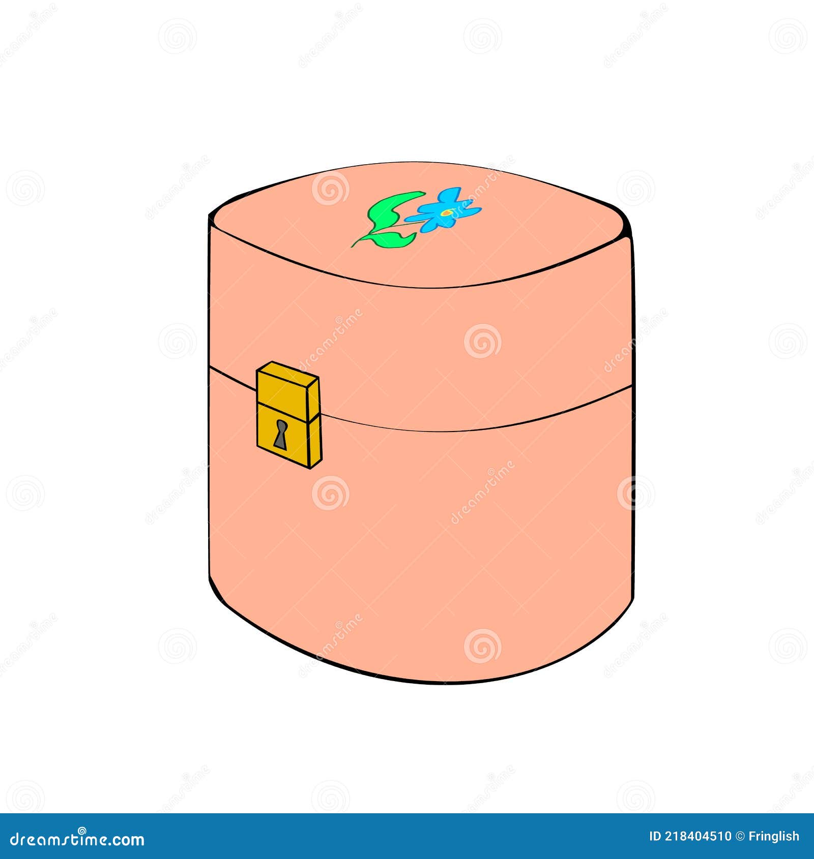 A Light Orange Box with a Small Overhead Lock Stock Vector ...