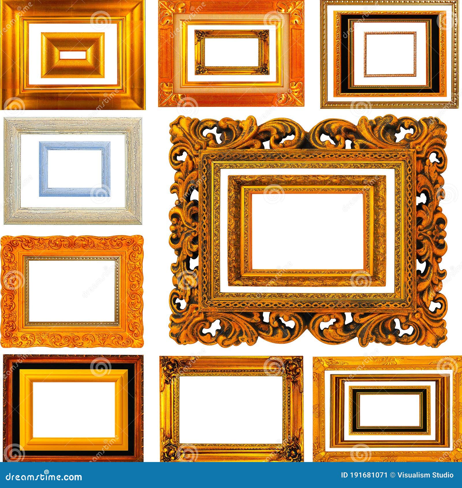 Light Orange Frame Luxury and Borders Set Design Decoration Pattern and ...