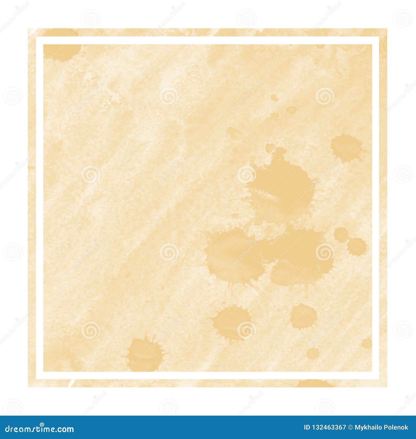 Light Orange Hand Drawn Watercolor Rectangular Frame Background Texture ...
