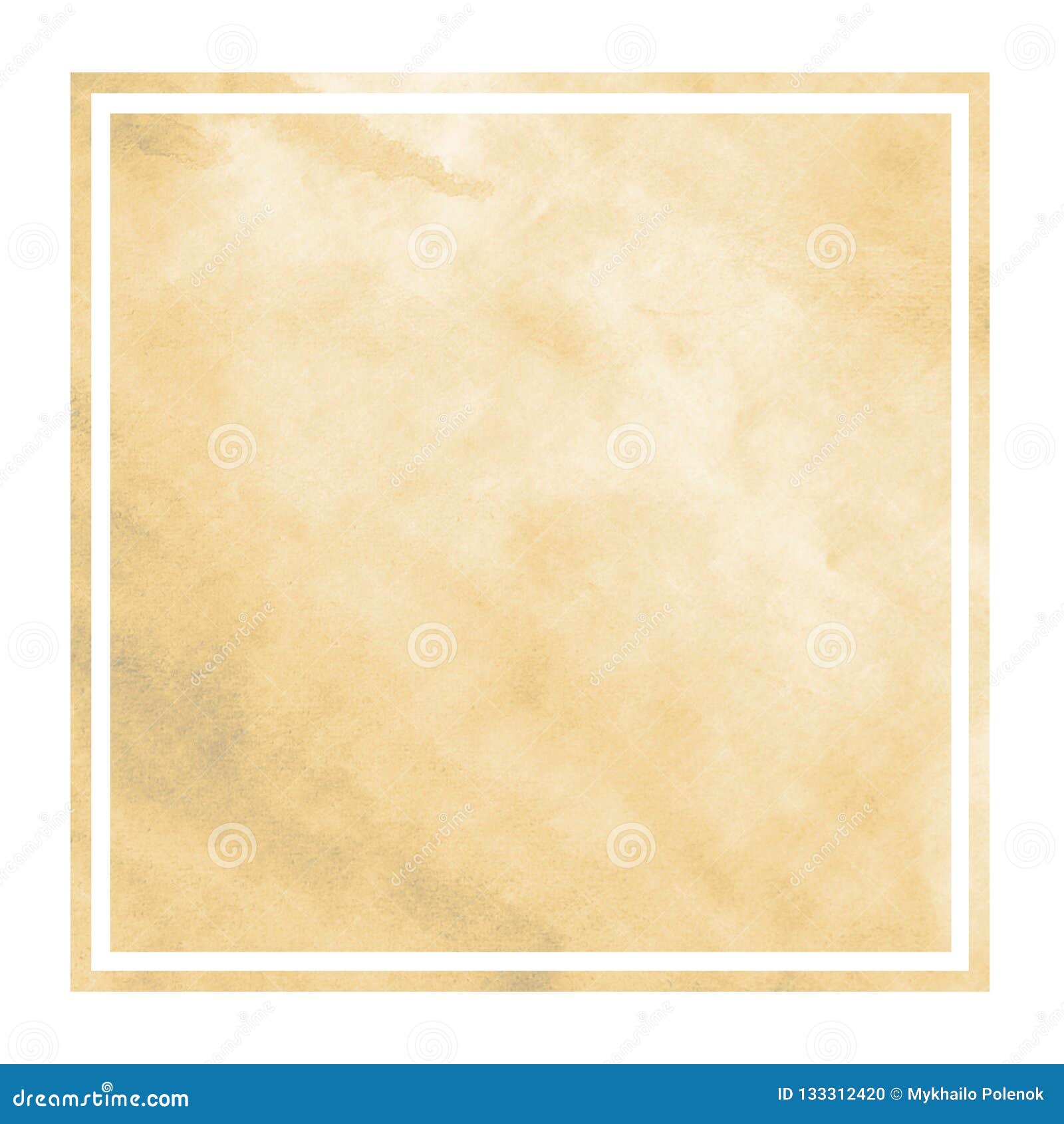 Light Orange Hand Drawn Watercolor Rectangular Frame Background Texture ...