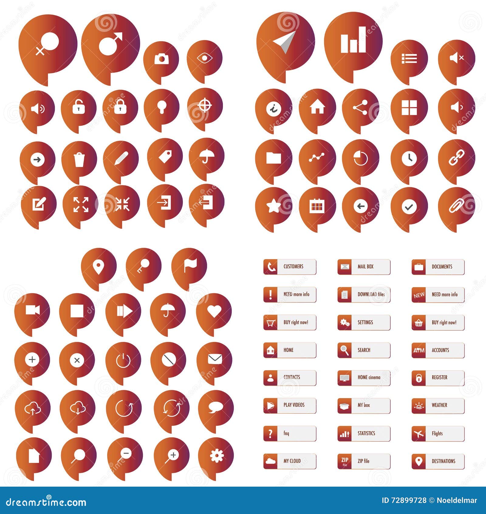 Light Orange User Location Interface for Business Stock Illustration ...