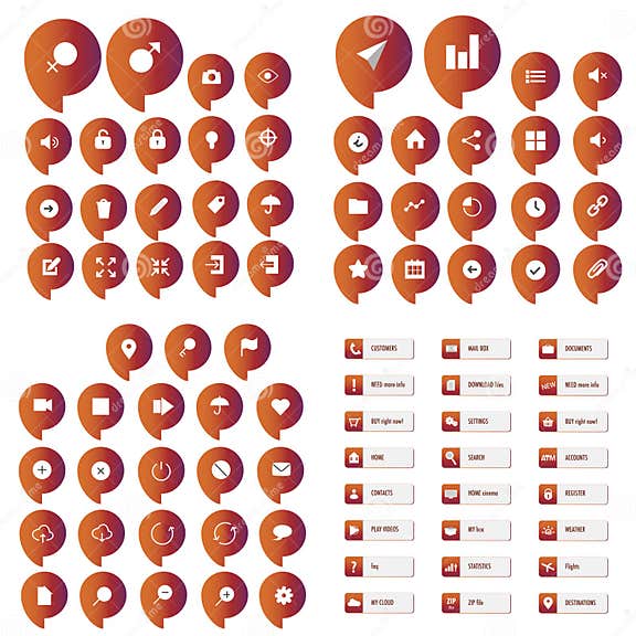 Light Orange User Location Interface for Business Stock Illustration ...