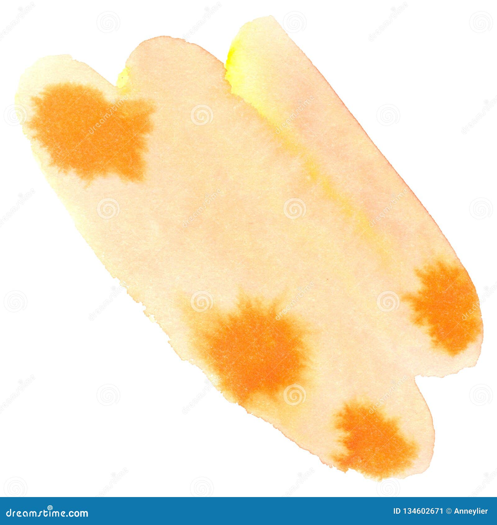 Orange Watercolor Blot with Vivid Spots Stock Illustration ...