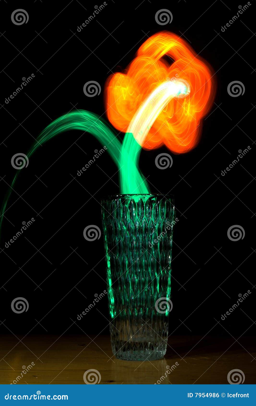 Light painted flower stock photo. Image of painted, glass - 7954986