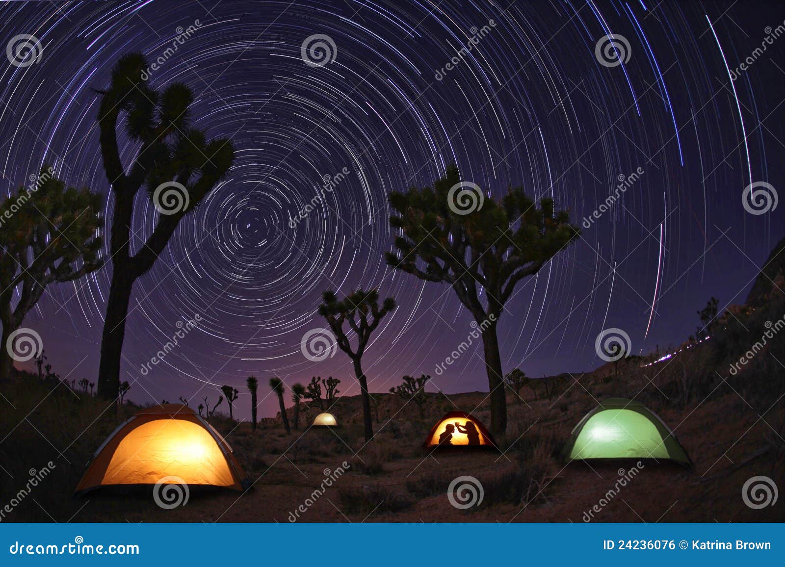 Light Painted Landscape of Camping and Stars Stock Photo - Image of ...