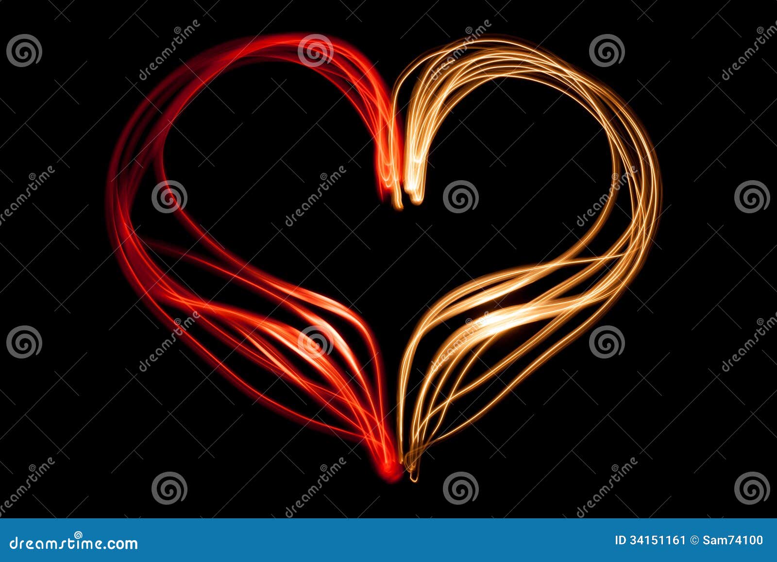 Light painting heart shape stock illustration. Illustration of flare ...