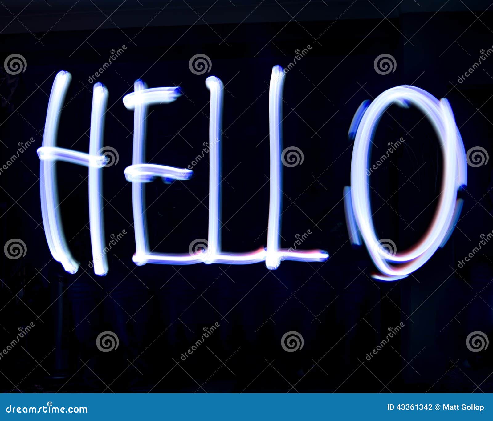 Light Painting HELLO stock photo. Image of creativity - 43361342