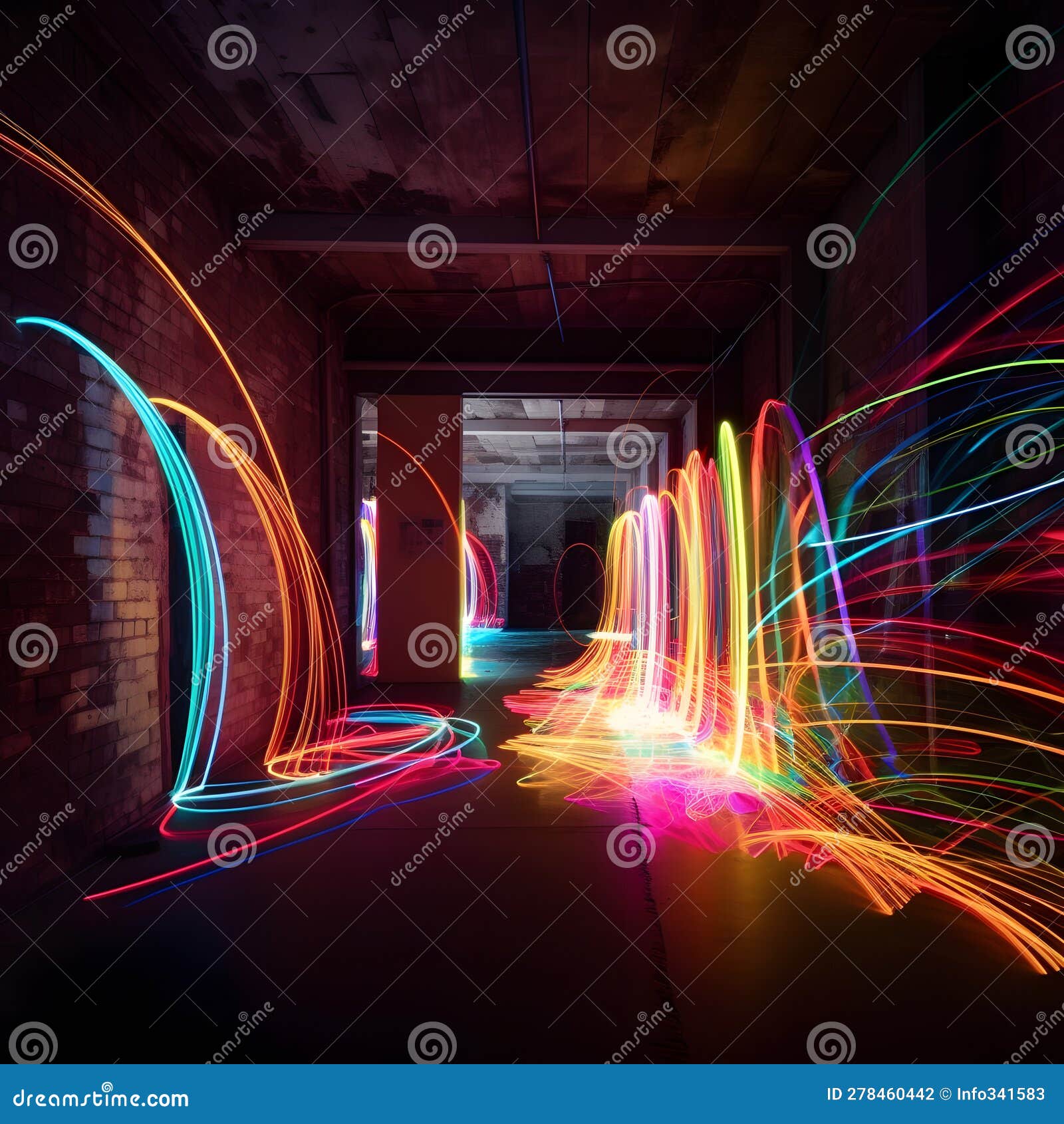 Light Painting Long Exposure Colors Forms Generative AI Stock ...