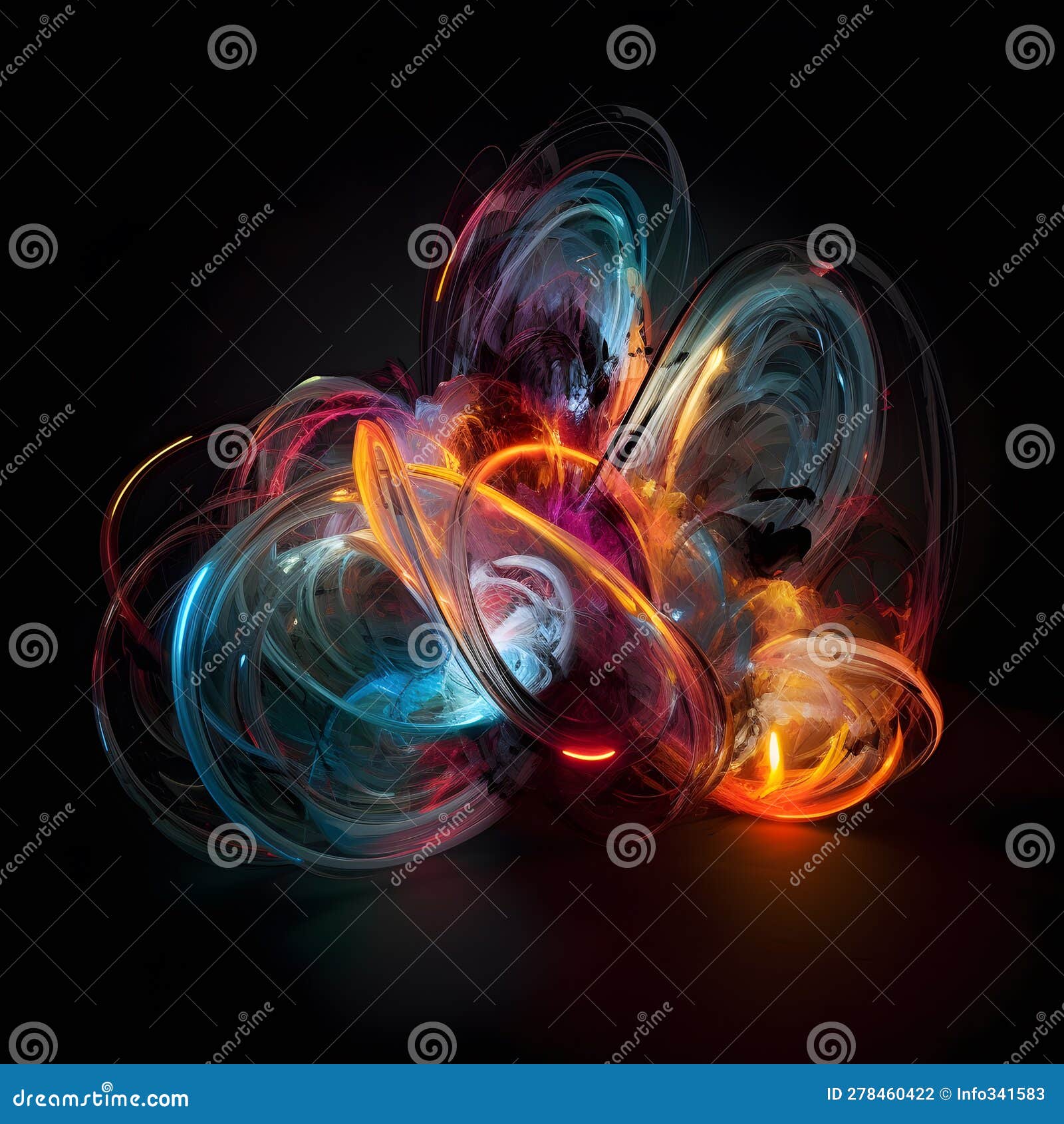 Light Painting Long Exposure Colors Forms One Generative AI Stock ...