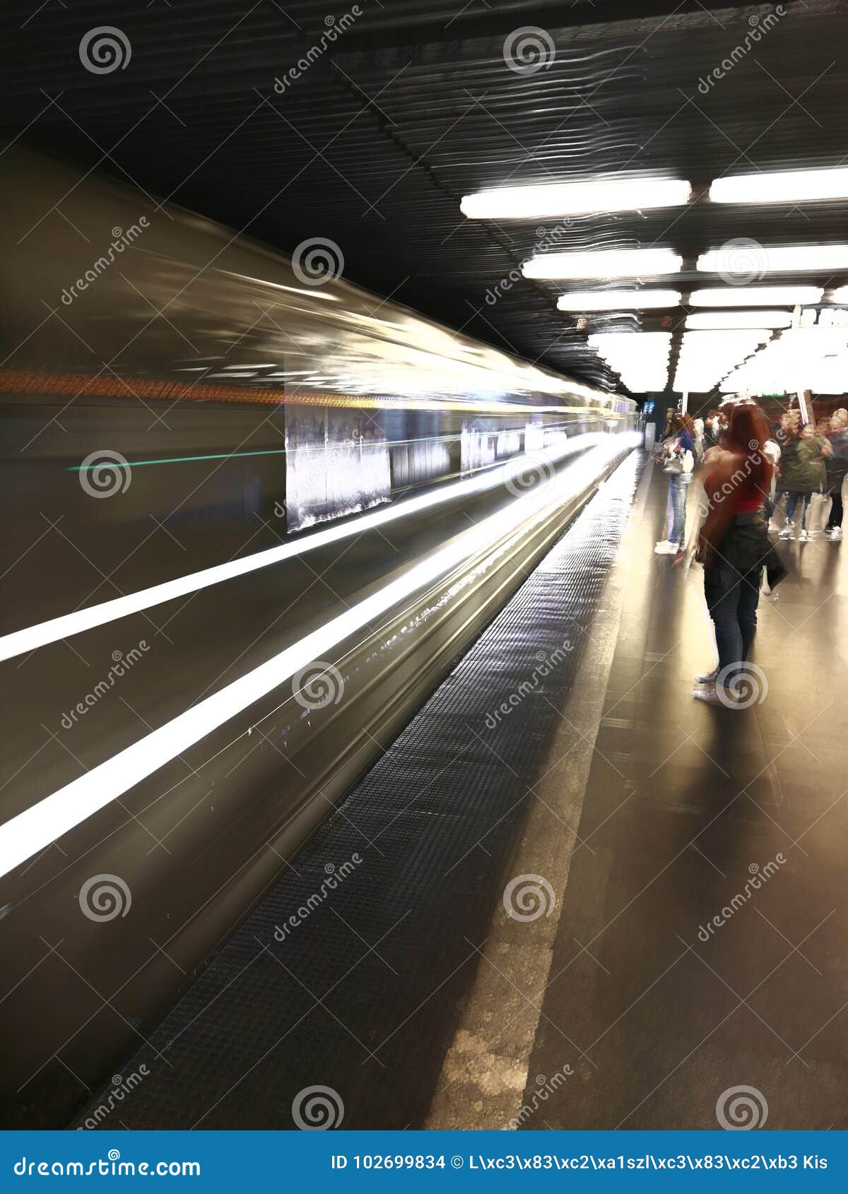 Light Painting in a Metro Station Editorial Stock Image - Image of ...