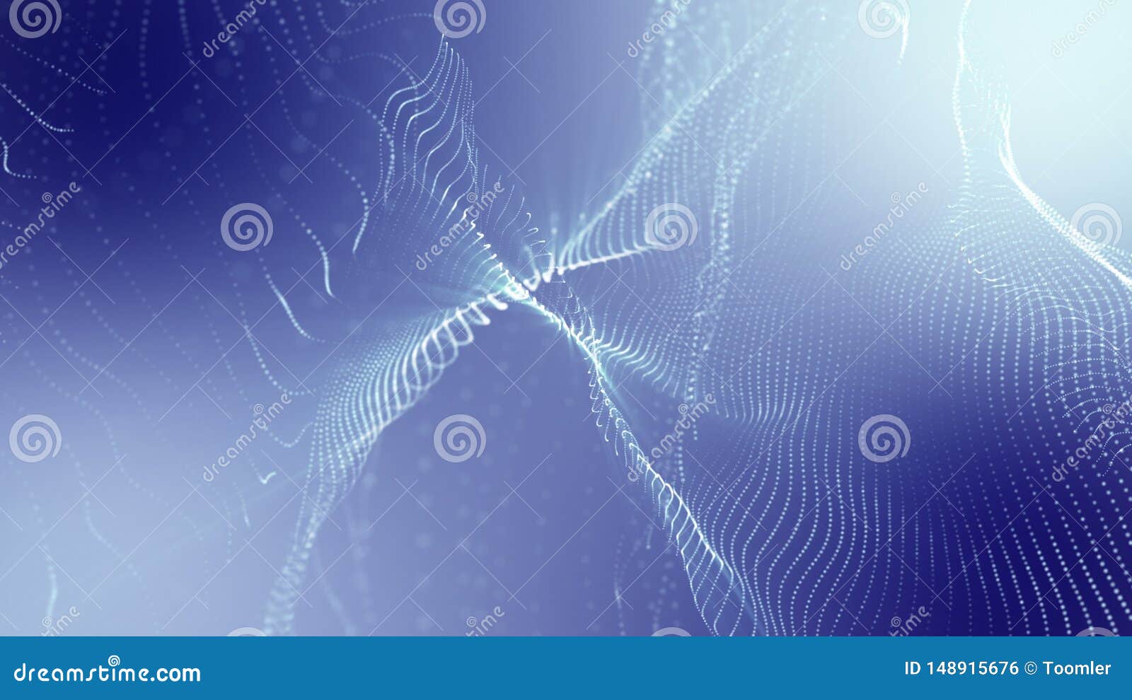 Light Particles Moving Slowly on a Blue. 3d Render Abstract Animation ...