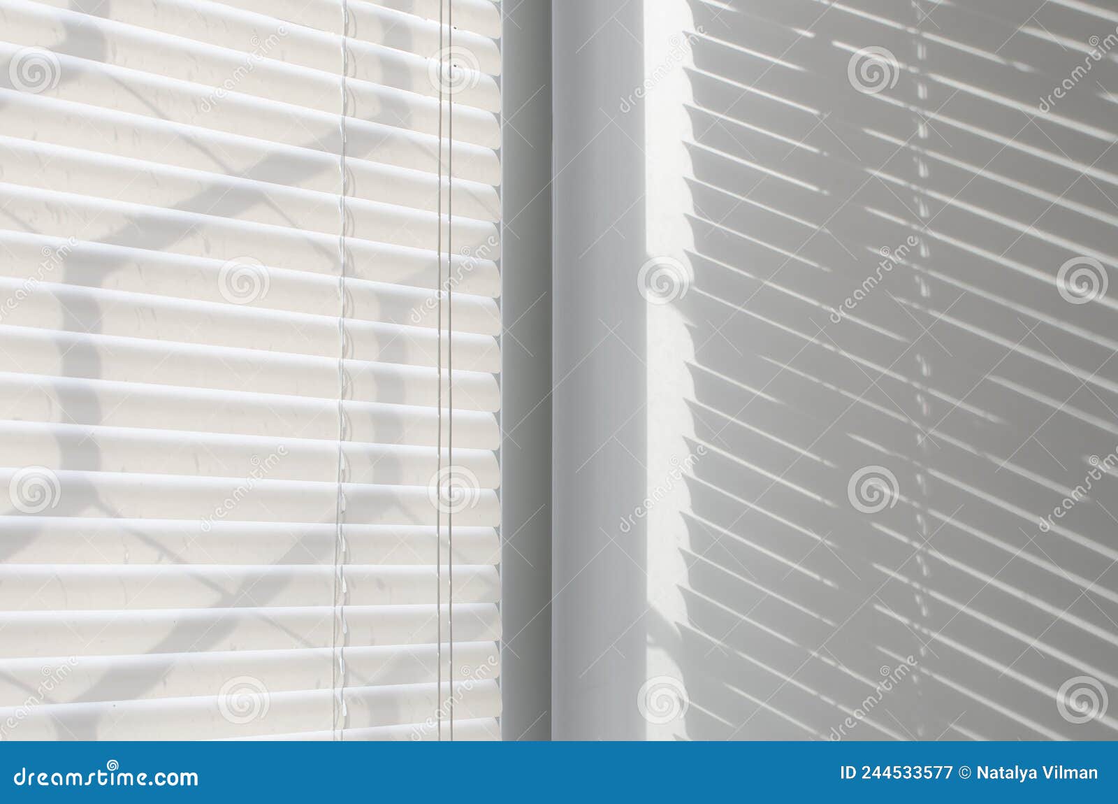 Light Passes through the Plastic Shutters on the Window. Modern Home ...