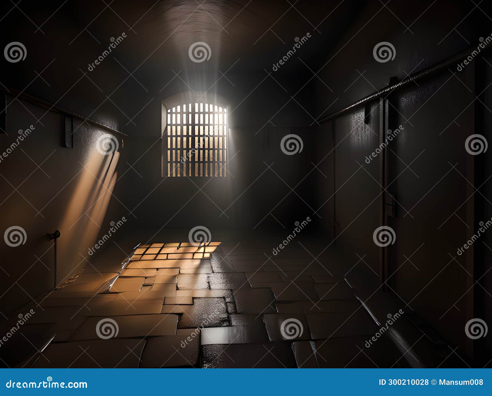 Light Passes through the Window into Dark Room Stock Illustration ...