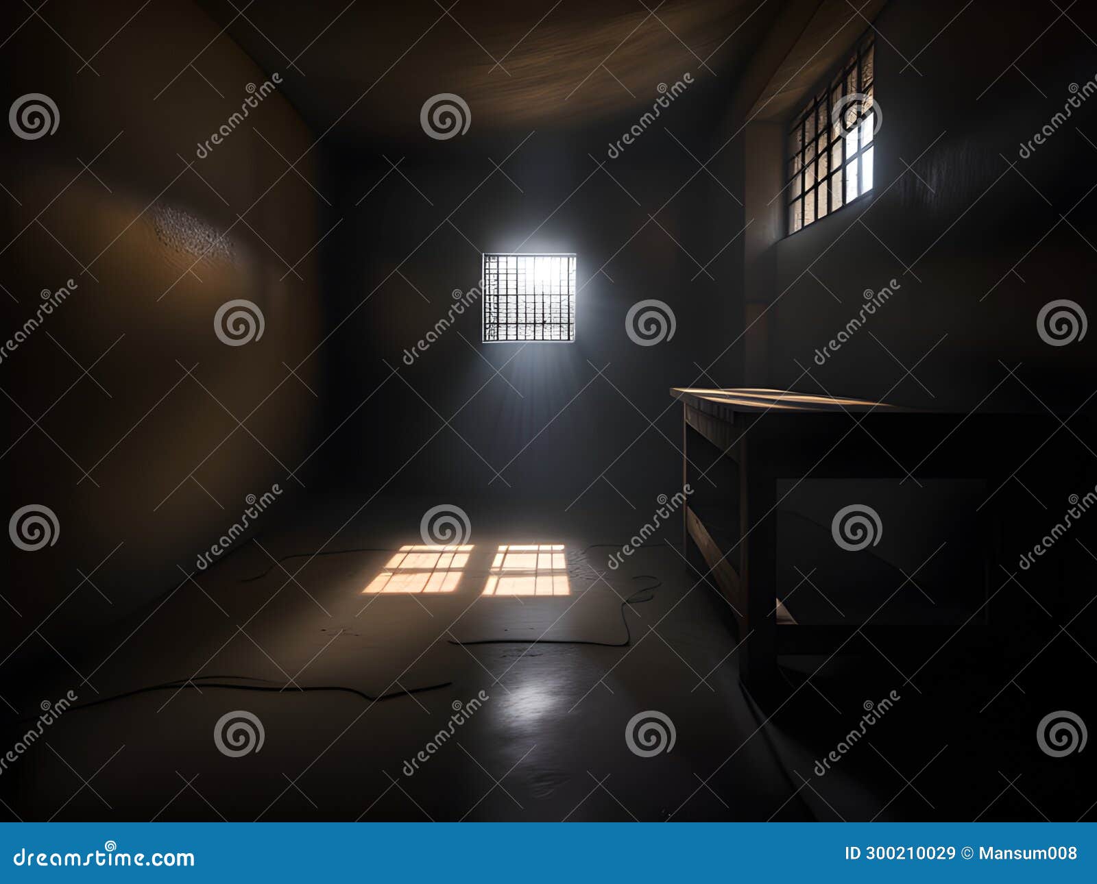 Light Passes through the Window into Dark Room Stock Illustration ...
